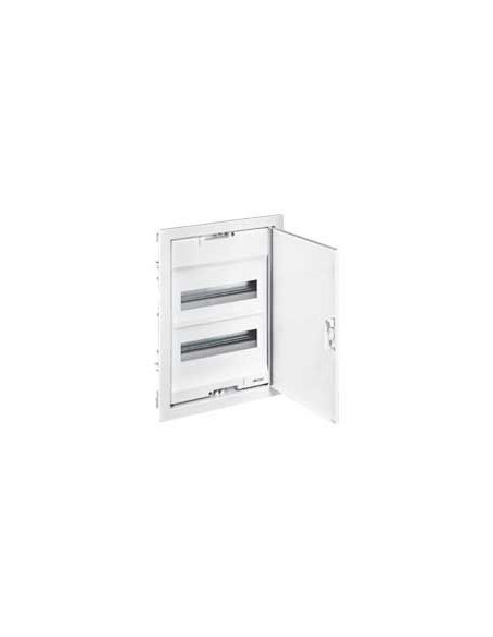 Coffret modulaire encastré 2 rangée 24+4 modules avec porte métal extra ...