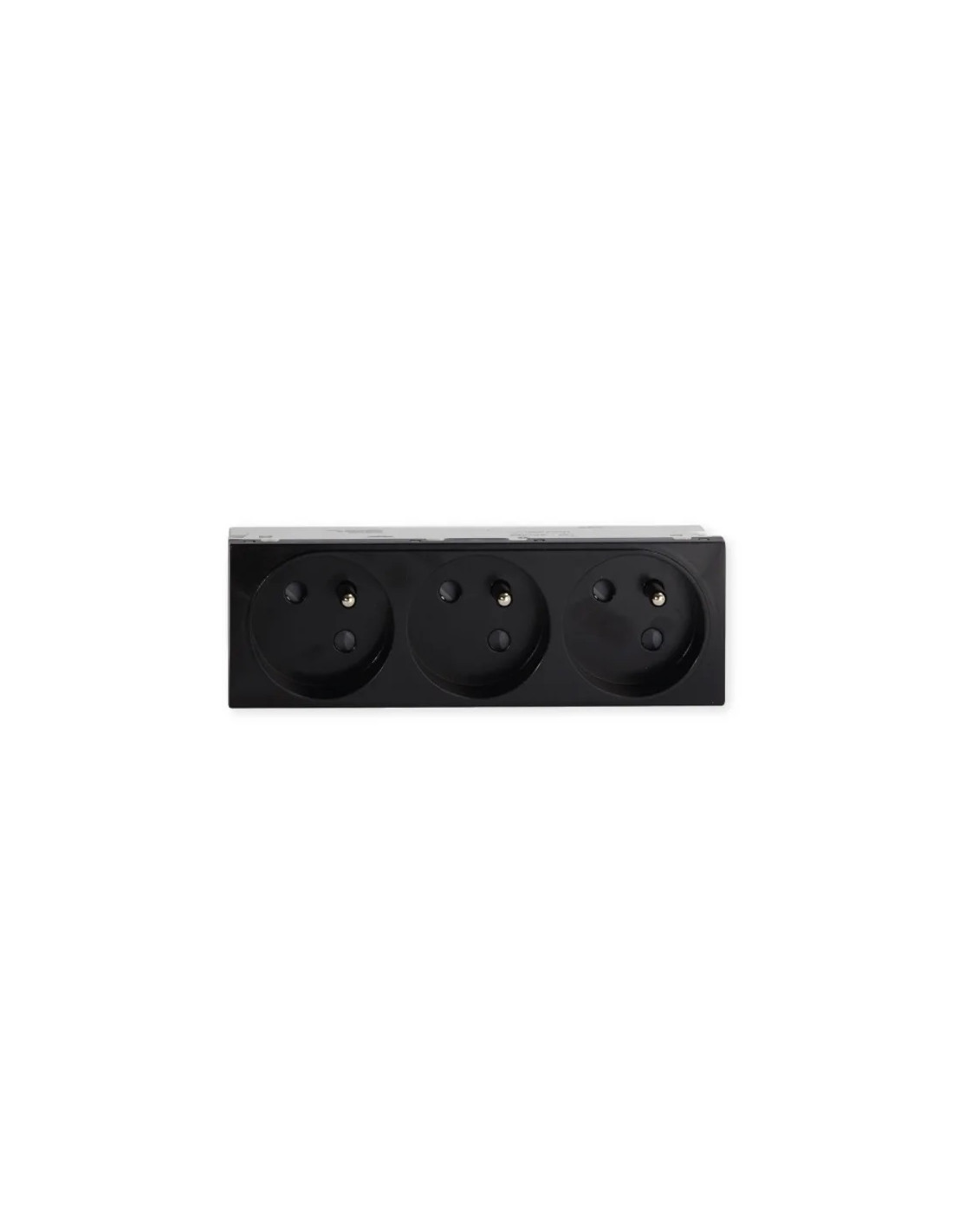 Prise Tercia 2 Pôles Terre Triple Spécial Goulotte Noir Ibocco B45032 1800
